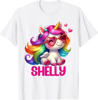 BDAZ Shelly Unicorn Name Personalisiertes Design T-Shirt