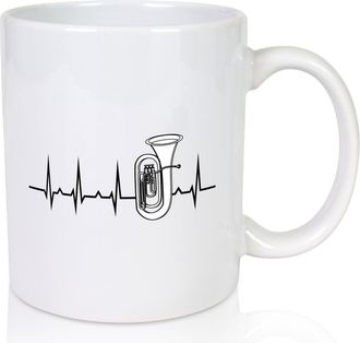Generic Tuba Herzschlag | Motiv Musiker | Musik Instrument - Tasse Weiss - Kaffeetasse/Geschenk/Familie
