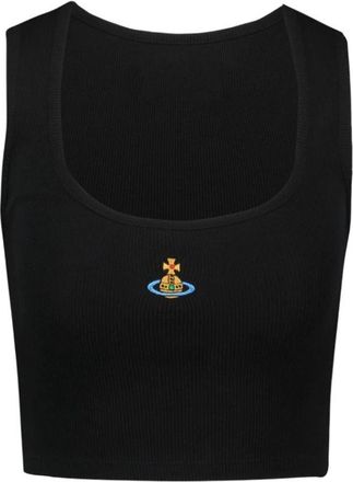 Vivienne Westwood Femme, Tops, Noir, Taille: 40 FR Cropped Rib Vest