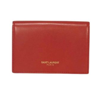 Saint Laurent Porte-cartes de visite Pre-owned en cuir de veau - Femme - Pre-owned - Rouge - Taille: ONE Size
