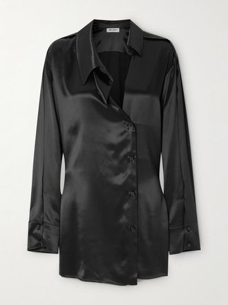 The Attico Asymmetrisches Minikleid Aus Satin - Schwarz