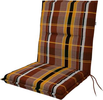 Doppler Niederlehner Spot / 6er-Set/Gartenstuhlauflage/Niederlehner/Braun kariert/ca. 100 x 48 x 5 cm
