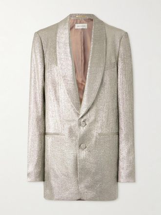 Dries Van Noten Blazer Aus Lam&eacute; - Silber
