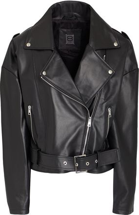 8 by YOOX LEATHER OVERSIZE BOXY BIKER JACKET