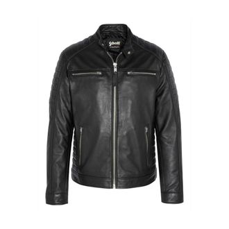 Schott NYC Gesteppte Bikerjacke aus Kalbsleder - - Jackets - Herren - Schwarzk - L