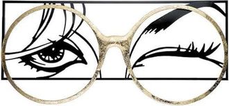 Gilde Wandrelief Twinkle Metall gl&auml;nzend goldfarben/schwarz Fraumotiv rechteckig 90x43 cm Dekoration Kunst Wanddeko Wohnaccessoire