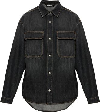 Palm Angels Denimhemd mit Taschen - - Shirts - Herren - Blau - S