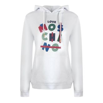 Moschino Love Moschino Jumble Logo Wei&szlig;er Hoodie