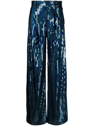 New Arrivals Weite Paillettenhose - Blau