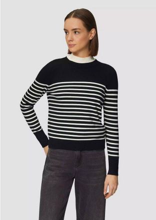 s.Oliver Rundhalspullover Gestreifter Pullover aus Viskosemix (1-tlg) langarm, Rundhals, Regular Fit