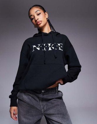 Nike Gym Life - Sweat &agrave; capuche oversize &agrave; motif virgule - Noir