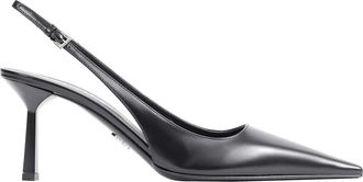 Prada Brushed Leather Slingback Pumps