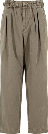 Isabel Marant Pantalon En Coton Et Lin Marron Neriah