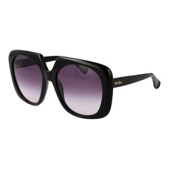 Max Mara Femme, Accessoires, Noir, Taille: ONE Size Lunettes de Soleil Noires pour Femmes Style Rond