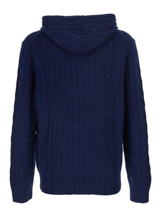 Polo Ralph Lauren Mens Hooded Cardigan Blue Cotton Tops Top