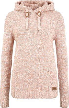 Oxmo Philla Damen Strickpullover Kapuzenpullover Grobstrick Pullover mit Kapuze 100% Baumwolle Regular fit, Farbe: Powder ROS (795178)., Gr&ouml;&szlig;e: XL