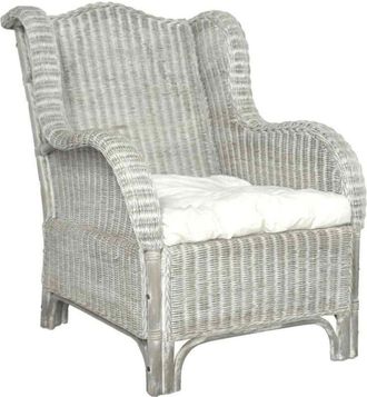 vidaXL Vidaxl - Canap&eacute; avec coussin Gris Rotin naturel et lin