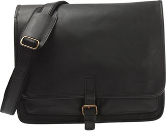 Leconi Businesstasche Unisex DIN A4 Messenger Bag Vintage-Look echt Leder Aktentasche gro&szlig;e Collegetasche Damen & Herren Ledertasche 40x30x15cm schwarz LE301