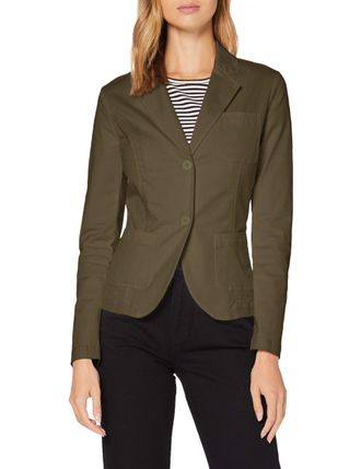 Benetton Damen Giacca Mantel, Gr&uuml;n (Verde Militare 95a), 34 (Herstellergr&ouml;&szlig;e: 40)
