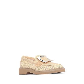 Roger Vivier Femme, Chaussures, Beige, Taille: 38 EU Viv Rangers Mocassin en raphia tress&eacute;