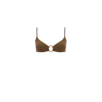 Bond-Eye Crinkle-Badeoberteil in Braun