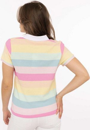 Zwillingsherz Poloshirt Rainbow kurzarm, Pastellfarben, Polokragen und Knopfleiste abgesetzt
