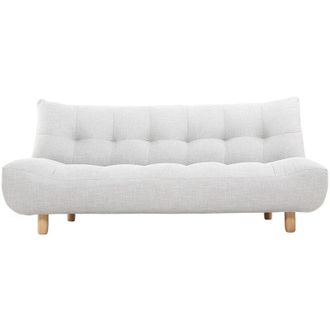 Miliboo Design-Schlafsofa skandinavisch Hellgrau und Eiche YUMI