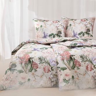 ESTELLA Traumstoff Mako Satin Bettw&auml;sche Set - Bettgarnitur aus 100% Baumwolle - Hochwertig und Elegant - 135x200 cm + 80x80 cm - Design: Deliah