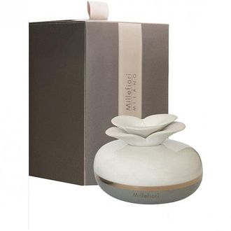 Millefiori Milano Airdesign Diffuser in Form Einer Blume, in der Farbe: wei&szlig;/grau, geeignet zum Bef&uuml;llen mit Raumduft, Ma&szlig;e: Durchmesser: 12cm, H&ouml;he: 16cm, 1BFGI