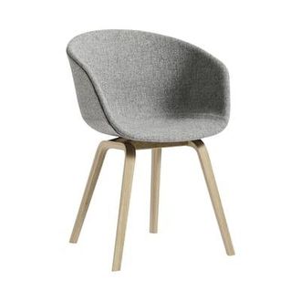 HAY Fauteuil rembourré About a chair - Bois naturel - Tissu Hallingdal - Designer Hee Welling