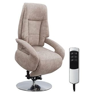 Cavadore Cavadore TV-Sessel Edinburgh / Fernsehsessel mit Aufstehhilfe & elektrisch verstellbarer Relaxfunktion / 2 E-Motoren / 74 x 114 x 77 / Lederoptik: bei