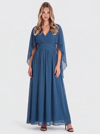 Apart Abendkleid mit Drapierungen und Chiffon&auml;rmeln im Cape-Stil
