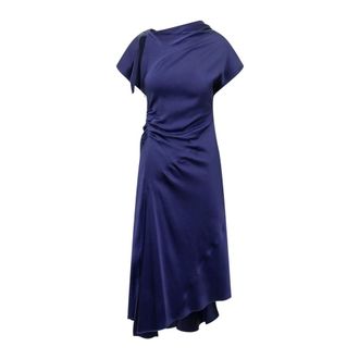 Victoria Beckham Asymmetrisches Kleid mit Raffungen - - Dresses - Damen - Blau - S