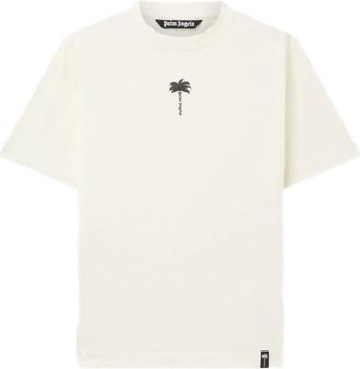 Palm Angels T-shirt Regular Palmier Statement - Homme - Tops - Blanc - Taille: L