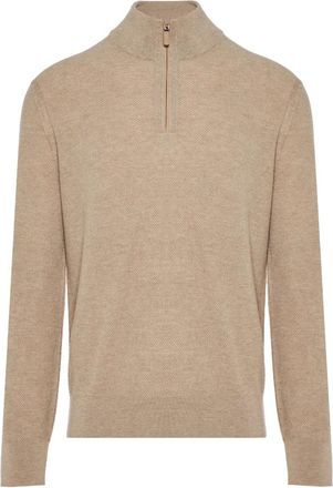 Ermenegildo Zegna Homme, Pulls, Beige, Taille: 2XL Oasi Cashmere Half-Zip Tricots