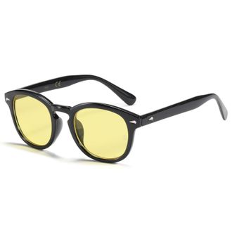 SHEEN KELLY Vintage Sommer Runde Sonnenbrille Nerd Frauen Bunte Eyewear Durchsichtige Linse Sonnenbrille