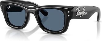 Ray-Ban Wayfarer Puffer Crystal Edition Sonnenbrillen Schwarz Fassung Blau Glas 47-23