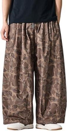 Generic Pantalon cargo pour homme et fille - Jambes larges - Cordon de serrage - Camouflage, marron, 4XL
