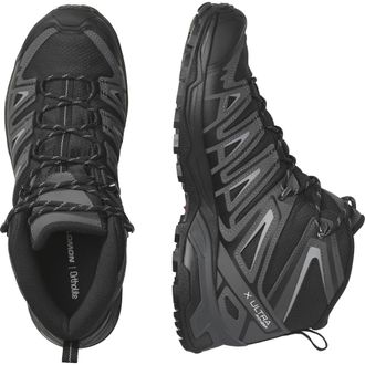 Salomon X Ultra Pioneer Mid Gore-Tex wasserdichte Herren Outdoorschuhe, Outdoor-bereit, Sicherer Fu&szlig;halt, Stabil und ged&auml;mpft, Black, 42 2/3