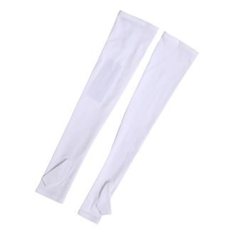 Dolce & Gabbana Femme, Accessoires, Blanc, Taille: ONE Size Nylon Fingerless Elbow-Length Mitten Gloves