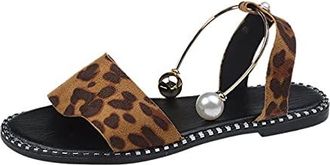 Generic Chaussures de plage pour femme - Chaussures d&eacute;t&eacute; plates &agrave; paillettes - Bout rond - Sandales d&eacute;t&eacute; antid&eacute;rapantes d&eacute;contract&eacute;es et respirantes - Chaussu