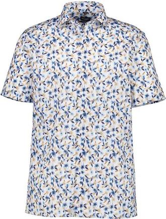 Olymp Herren Kurzarmhemd weiß geblümt