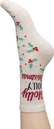 Charnos Damen Holly Jolly Weihnachtssocken Beige Mix Einheitsgröße Socken, Regular, One Size