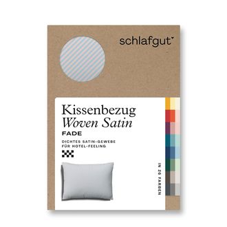 Schlafgut Woven Fade Satin Kissenbezug 70x90 cm Petrol Fade gestreift in Premium Hotelqualit&auml;t, Kopfkissenbezug einzeln mit 100% weicher Baumwolle