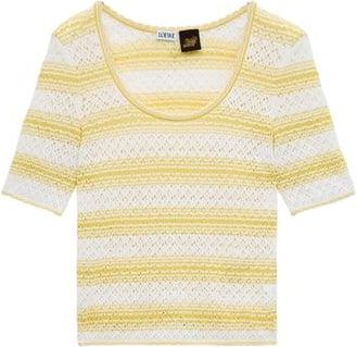 Loewe Paulas Ibiza - Pull manches courtes en coton m&eacute;lang&eacute;
