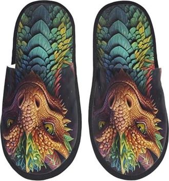 Generic Pantoufles En Feutre Dragon Fantaisiste Couleur Cool Doux Slippers L&eacute;gers Chaussons Invit&eacute;s Pour H&ocirc;tel Homme Invit&eacute; L
