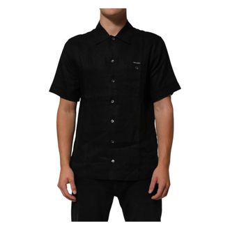 Carhartt Work in Progress Leinen Kurzarm Poloshirt mit Kragen - - Shirts - Herren - Schwarzk - XS
