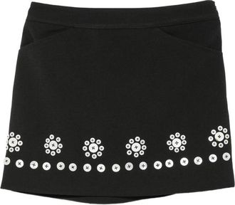 Stine Goya Button-embellished Floral-motif Mini Skirt