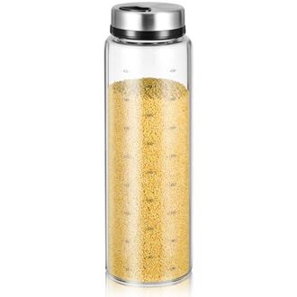 DOITOOL Pots &agrave; Condiments Sali&egrave;res En Verre Pots Dassaisonnement De Cuisine R&eacute;cipient &agrave; Poivre Pot &agrave; Shaker Bo&icirc;te Dassaisonnement Faire Tourner Blanche Haute 