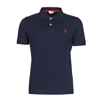 U.S.Polo Association Navyblaues Baumwoll-Poloshirt - - Tops - Herren - Blau - 4XL
